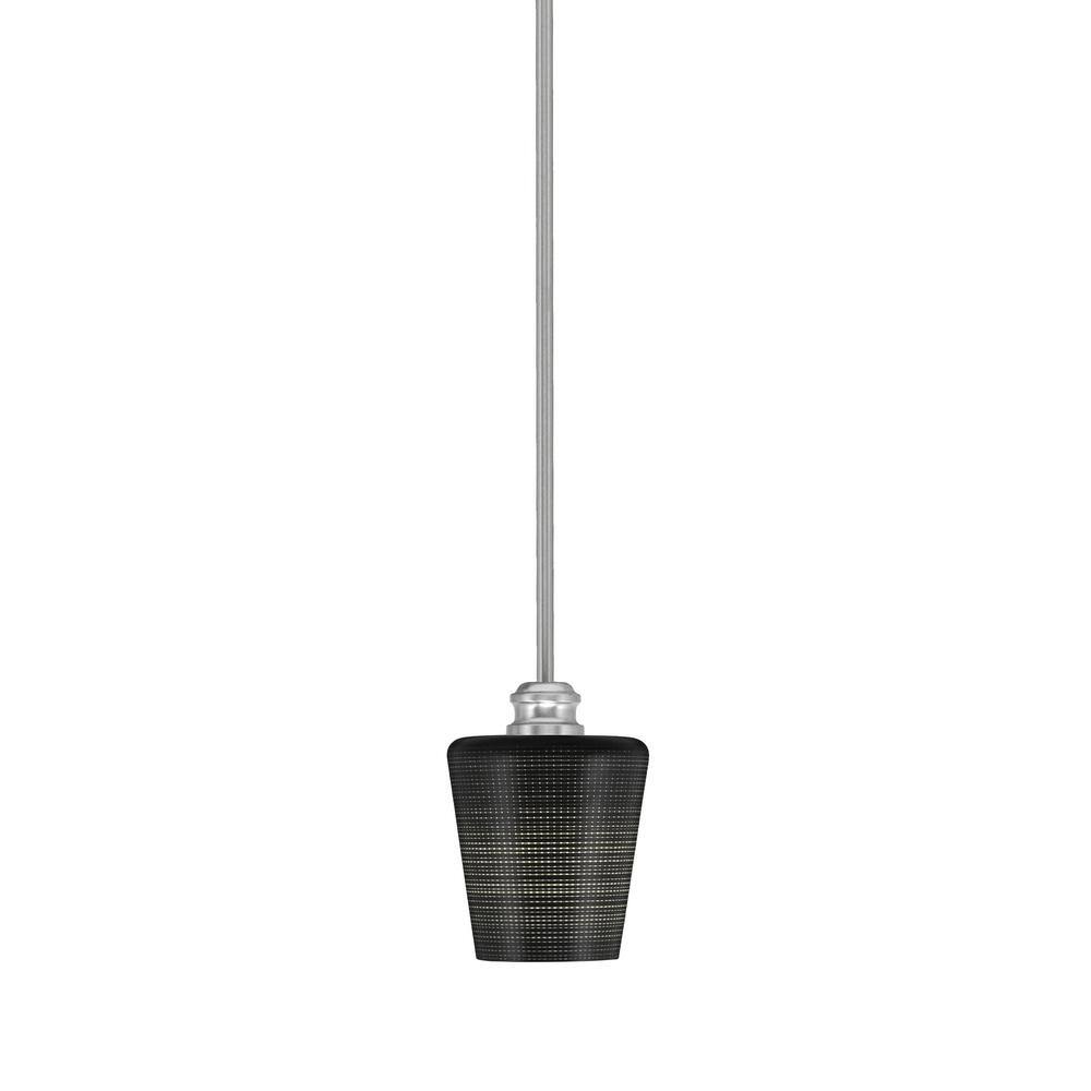 Albany 60-Watt 1-Light Brushed Nickel Pendant Mini Pendant Light Black ...