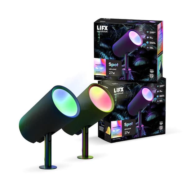 LIFX Low Voltage Black RGB Integrated LED Smart Wi-Fi Round Landscape ...