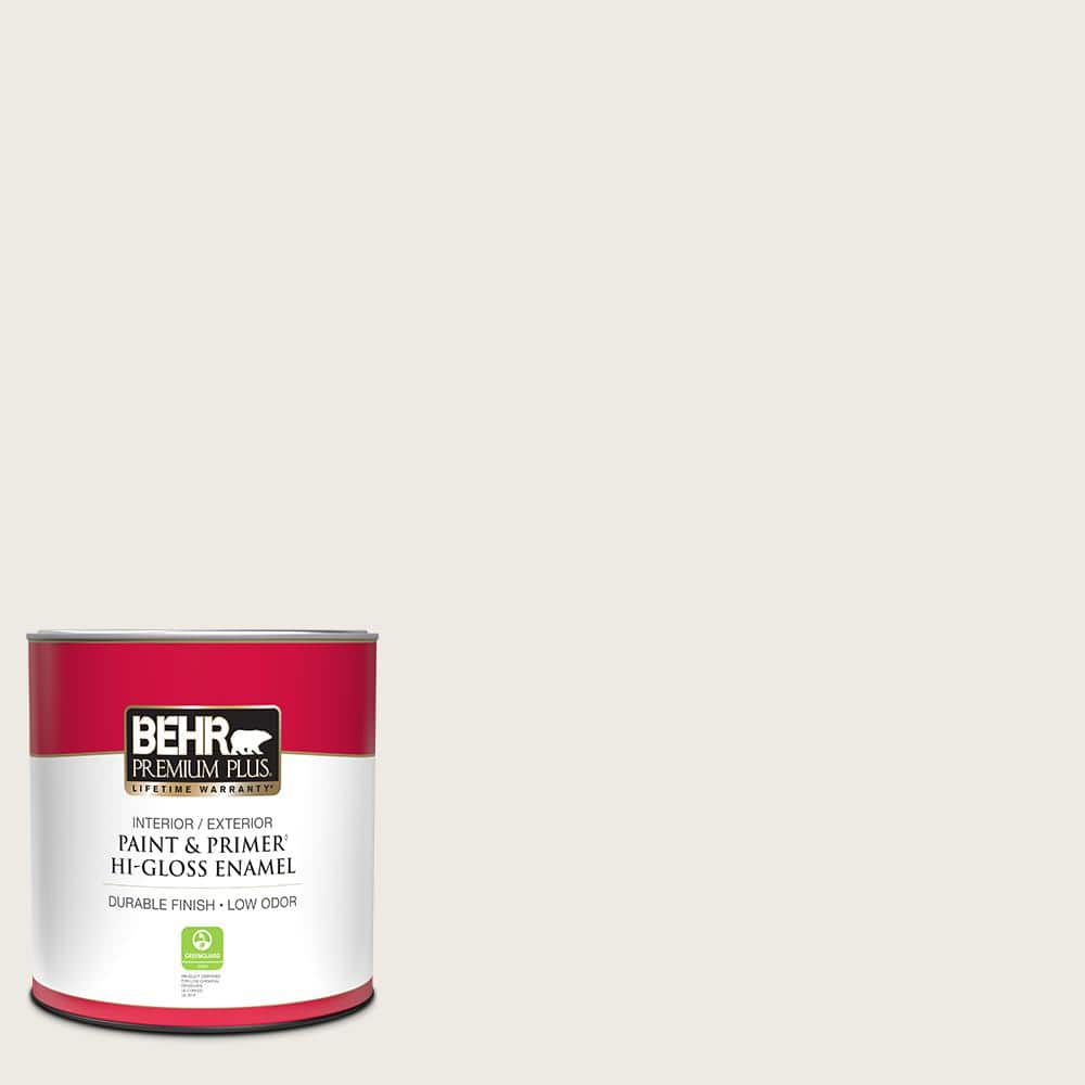 BEHR PREMIUM PLUS 1 qt. Designer Collection #DC-006 First Snow Hi-Gloss ...