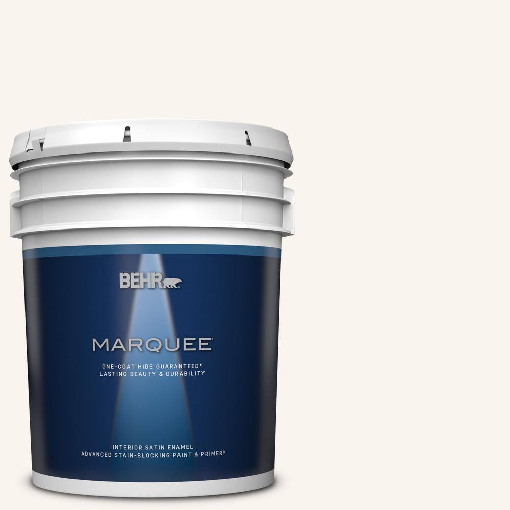 BEHR MARQUEE 5 gal. #PR-W13 Crystal Cut Satin Enamel Interior Paint ...