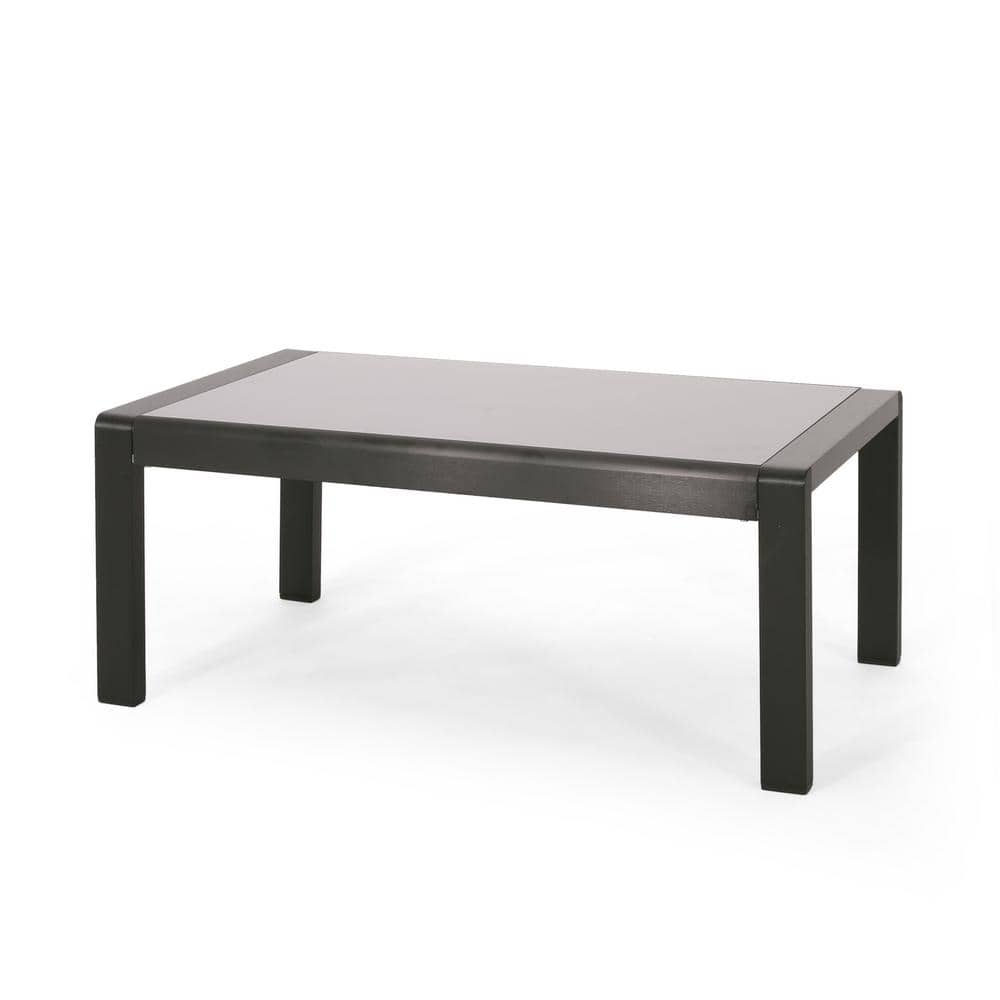 Noble House Perry Rectangular Aluminum and Gray Tempered Glass Patio ...