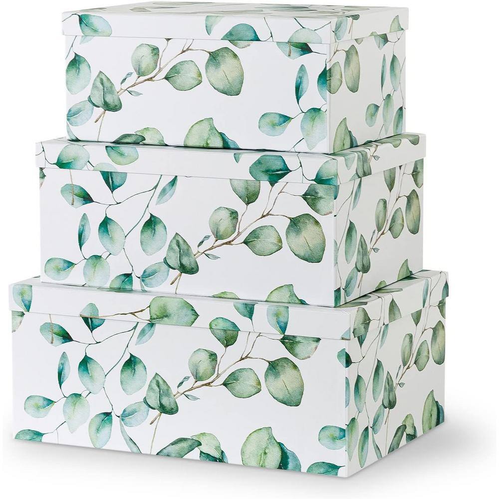 Afoxsos Eucalyptus Leaves - Set of 3: Decorative Boxes for Home Decor ...