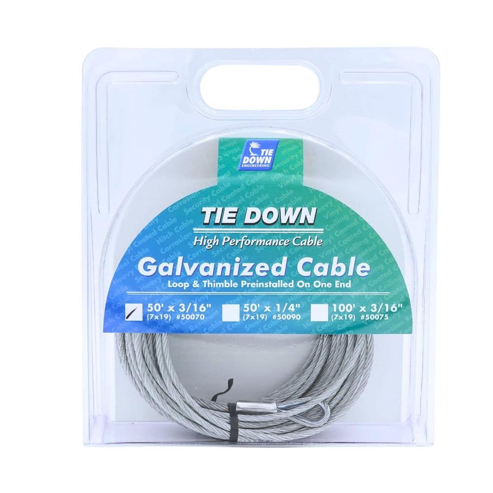 Tie Down 50 ft. 3/16 in. Galvanized Cable Roof Safety Tool 50070 - The ...