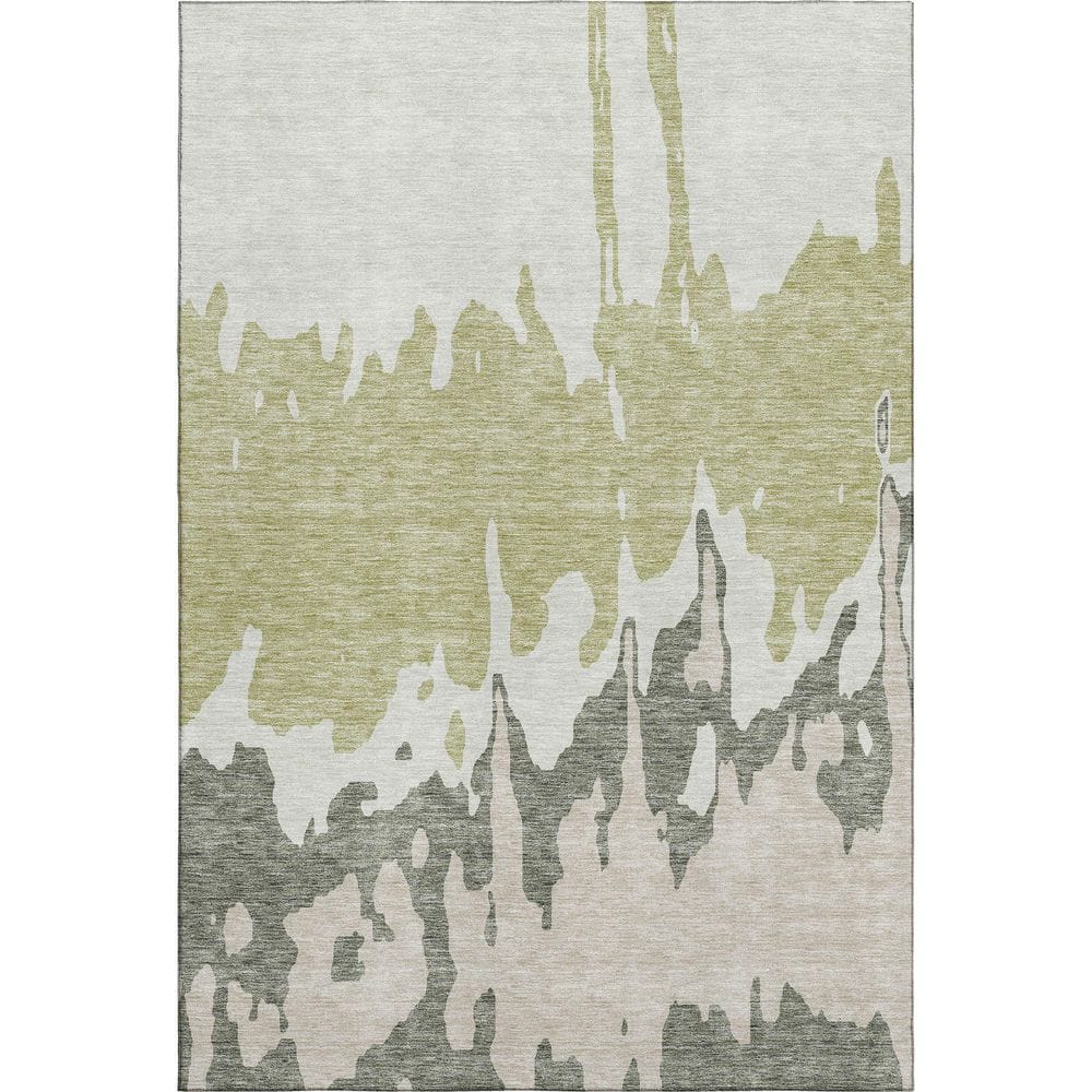 Addison Rugs Mayfield Premium Machine Washable Abstract AMF961 Aloe 9 ...