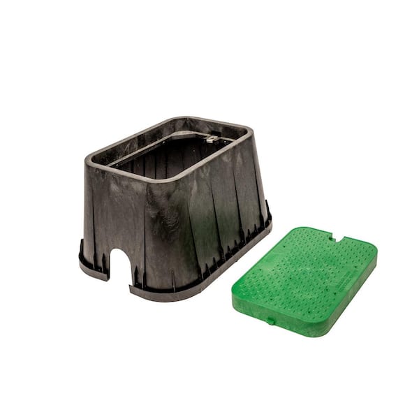 Vigoro 14 in. x 19 in. Rectangular Irrigation Valve Box and Lid, Black ...