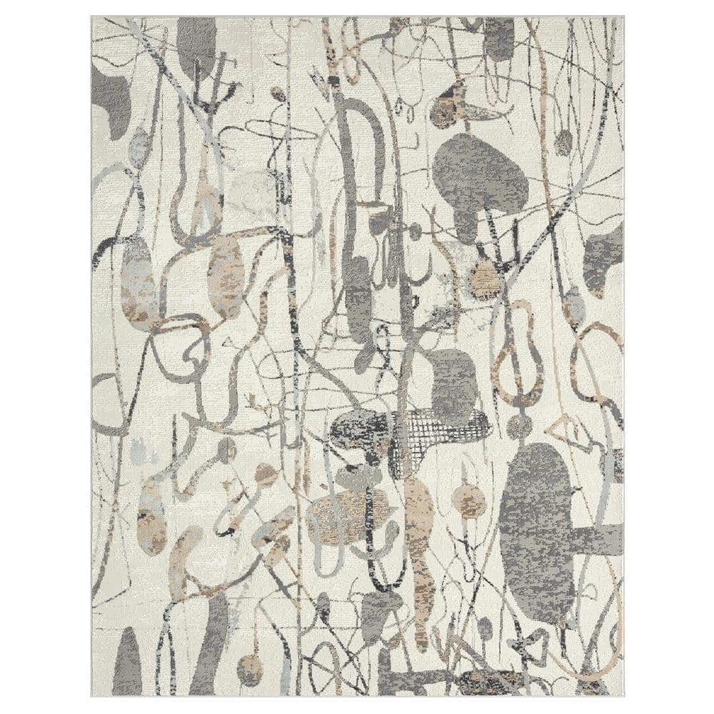 KALATY Artwrks Beige 2 ft. x 3 ft. Abstract Area Rug AW1071 23 - The ...