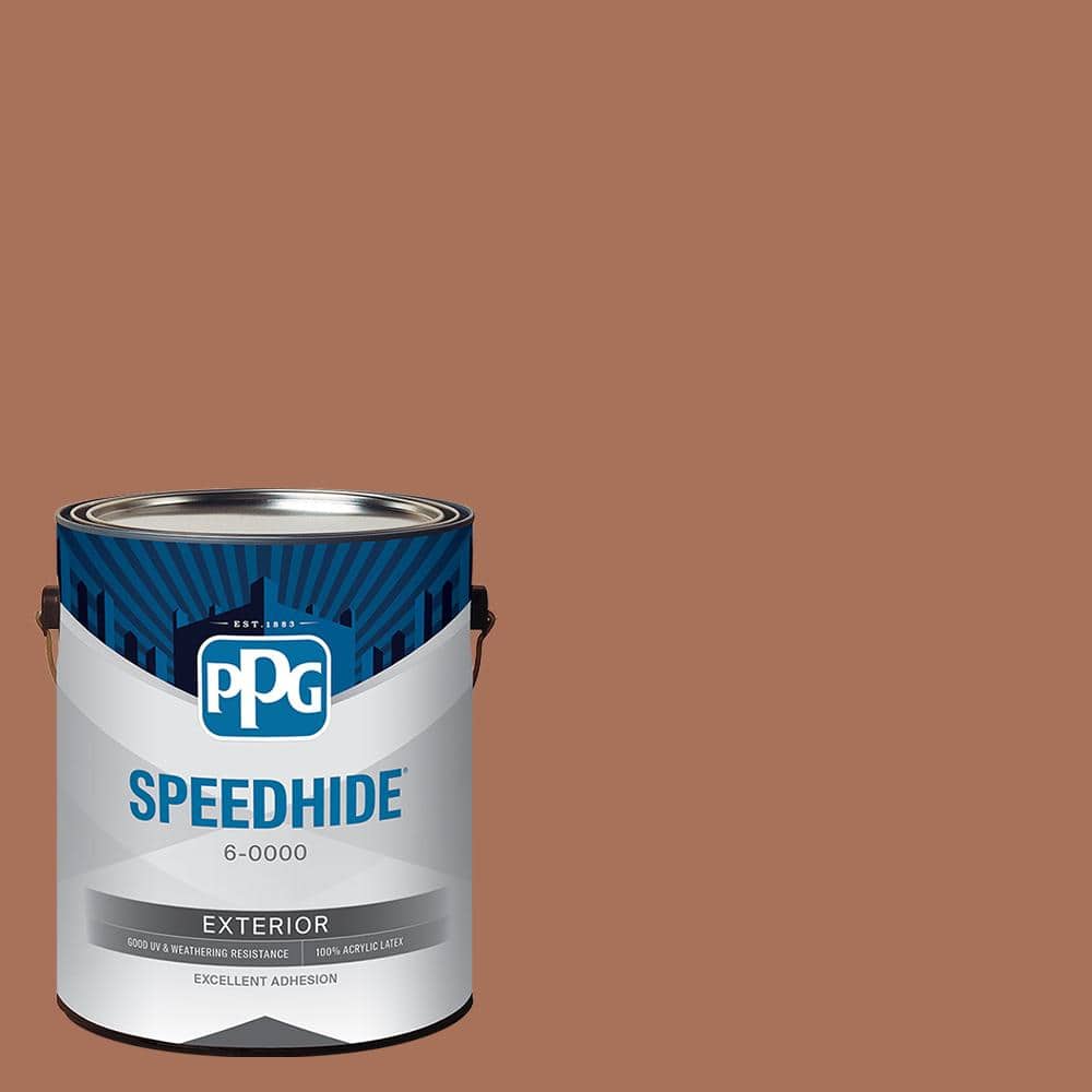 SPEEDHIDE 1 gal. PPG1068-6 Nutmeg Satin Exterior Paint PPG1068-6SX-1SA ...