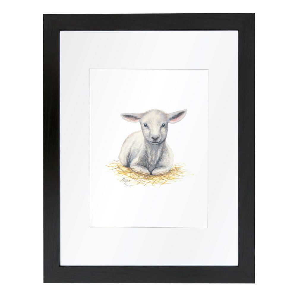 Barnyard Littles "Lamb" by Alyssa Lewis Individual Black Framed with ...