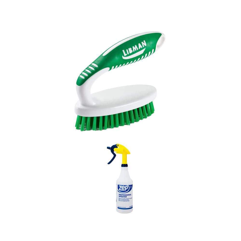 Small Space Scrub Brush and 32 oz. Professional Spray Bottle Combo ...
