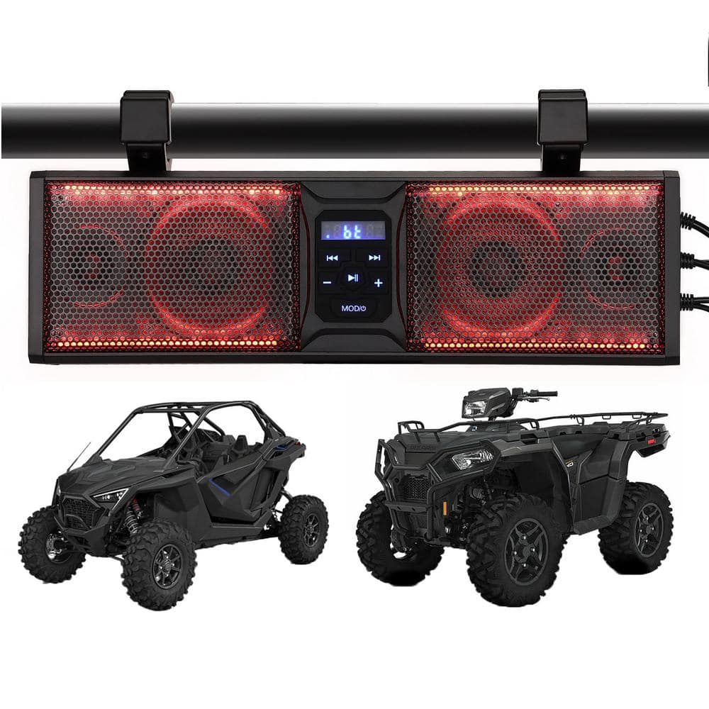 Vrbgify ATV/UTV Sound Bar Sound System Amplified IP65 Water-Resistant ...