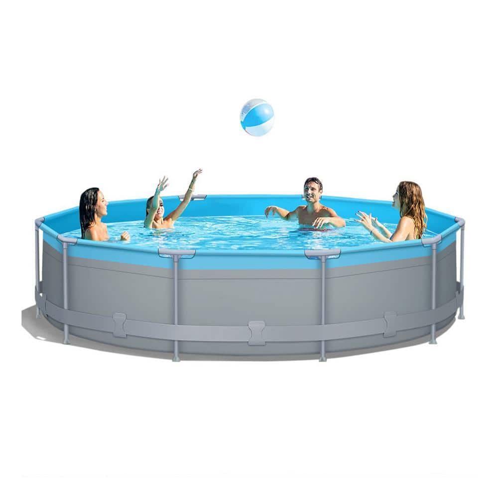 AOPSPS 12 ft. x 12 ft. x 30 in. Above Ground Swimming Pools with Pump ...