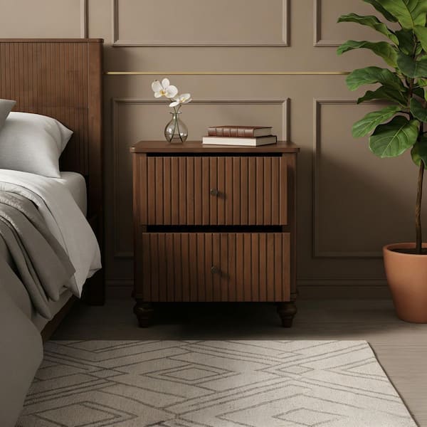 CHRISTOPHER KNIGHT HOME Adeline Modern Walnut 2-Drawer 21.6 in. W ...