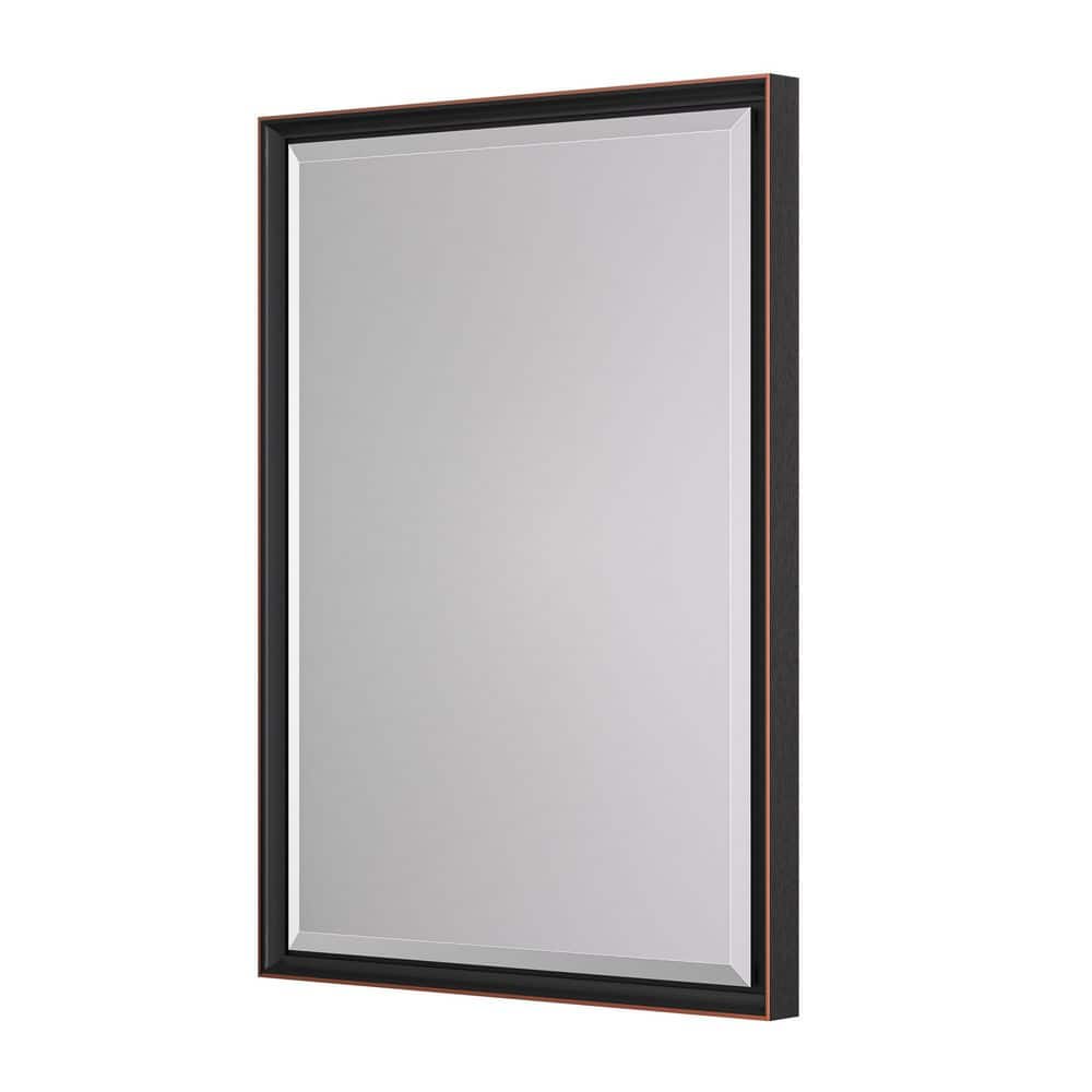 TETOTE 30 in. W x 36 in. H Framed Brushed Gold Mirrors for Bathroom ...