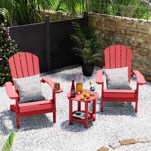 Mximu 18 in. Grey Round Plastic Adirondack Outdoor Double Layer Patio ...