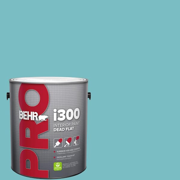 BEHR PRO 1 gal. #M460-4 Pure Turquoise Dead Flat Interior Paint PR31001 ...