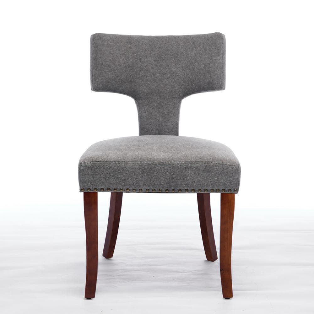 Zeus & Ruta 2-Piece Gray Steel Metal Outdoor Dining Chairs with Gray ...