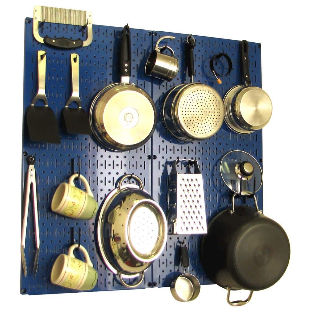 Wall Control Kitchen Pegboard 32 in. x 32 in. Metal Peg Board Pantry ...