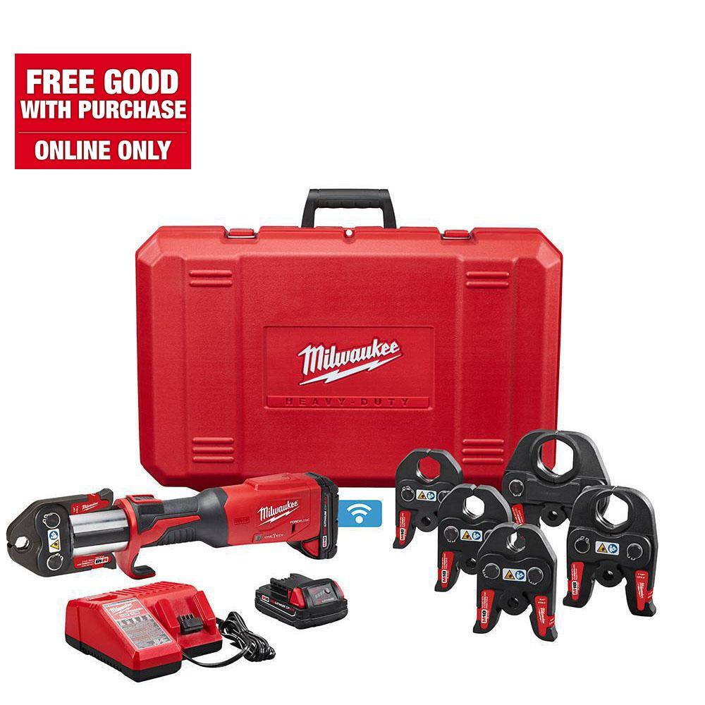 Milwaukee M18 18-Volt Lithium-Ion Brushless Cordless FORCE LOGIC Press ...