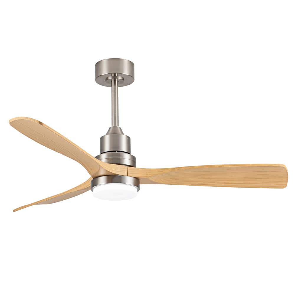 Pia Ricco 52 in. indoor Brushed Nickel Ceiling Fan with Light with ...