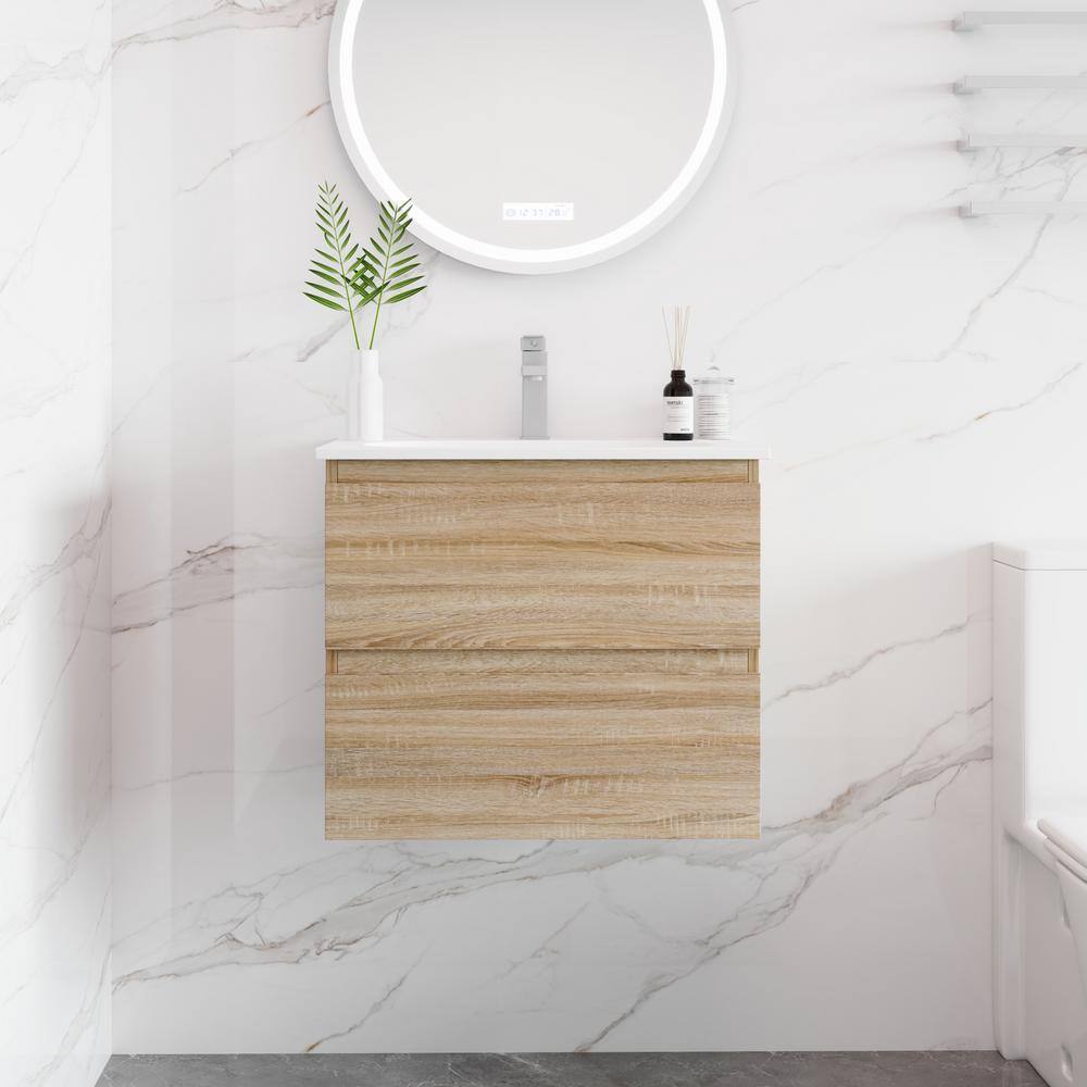 UPIKER 23.8 in. W x 18.1 in. D x 20.2 in. H Floating Bath Vanity in ...