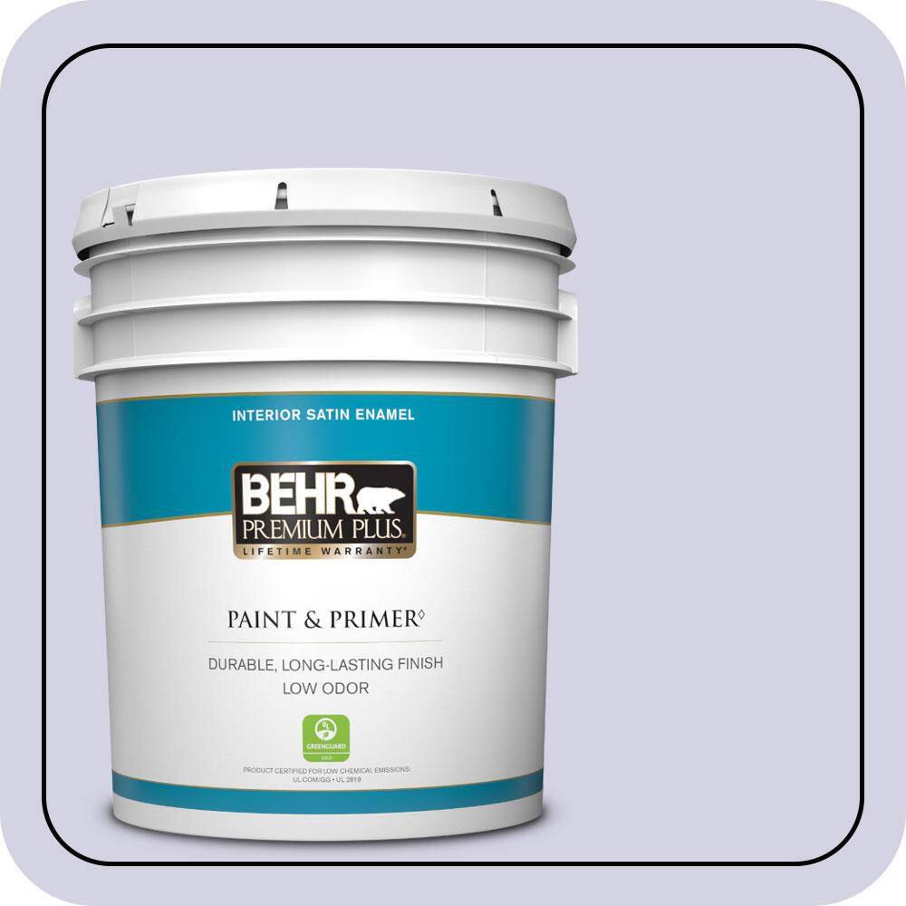 BEHR PREMIUM PLUS 5 gal. #M550-2 Lavender Memory Satin Enamel Low Odor ...