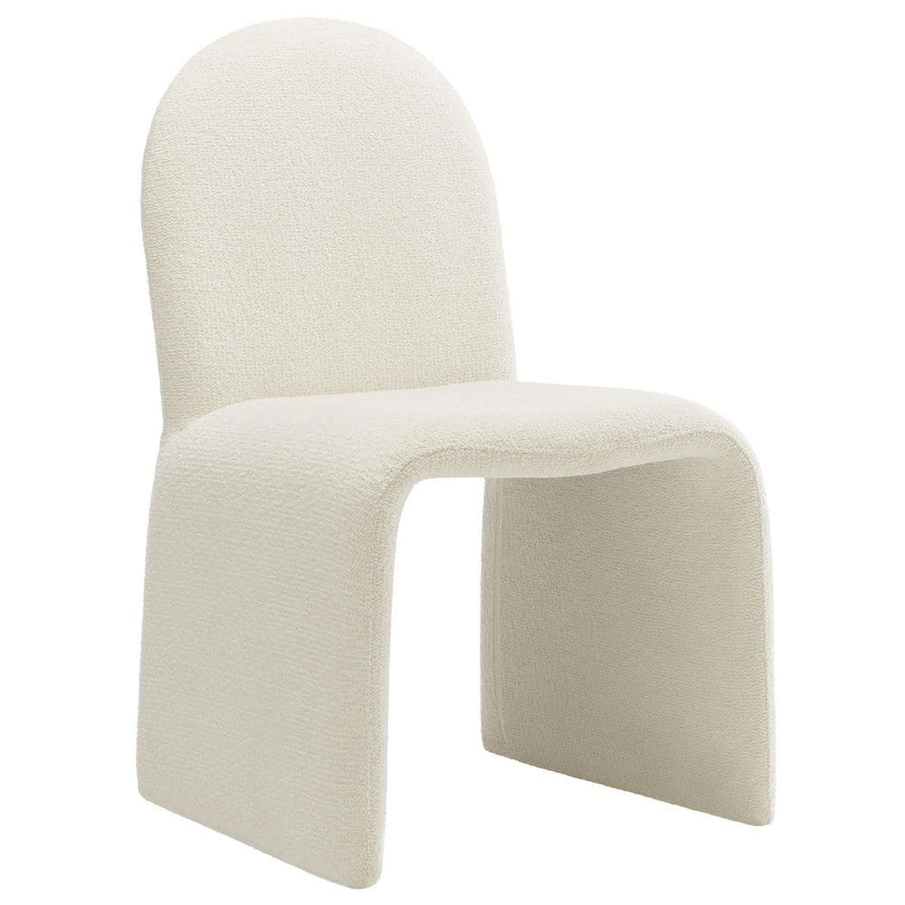 MODWAY Junia Modern Slipper Dining Chair in Cream-Upholstered Arch ...