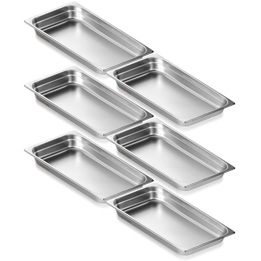 VEVOR 2.5 in. D Hotel Pans, 9.8 qt. Full Size Anti-Jam, 0.8 mm Thick ...