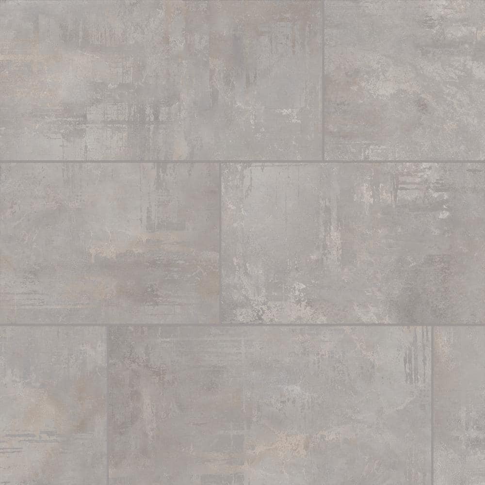 Florida Tile Home Collection Crete Gray Matte 24 in. x 48 in. Porcelain ...