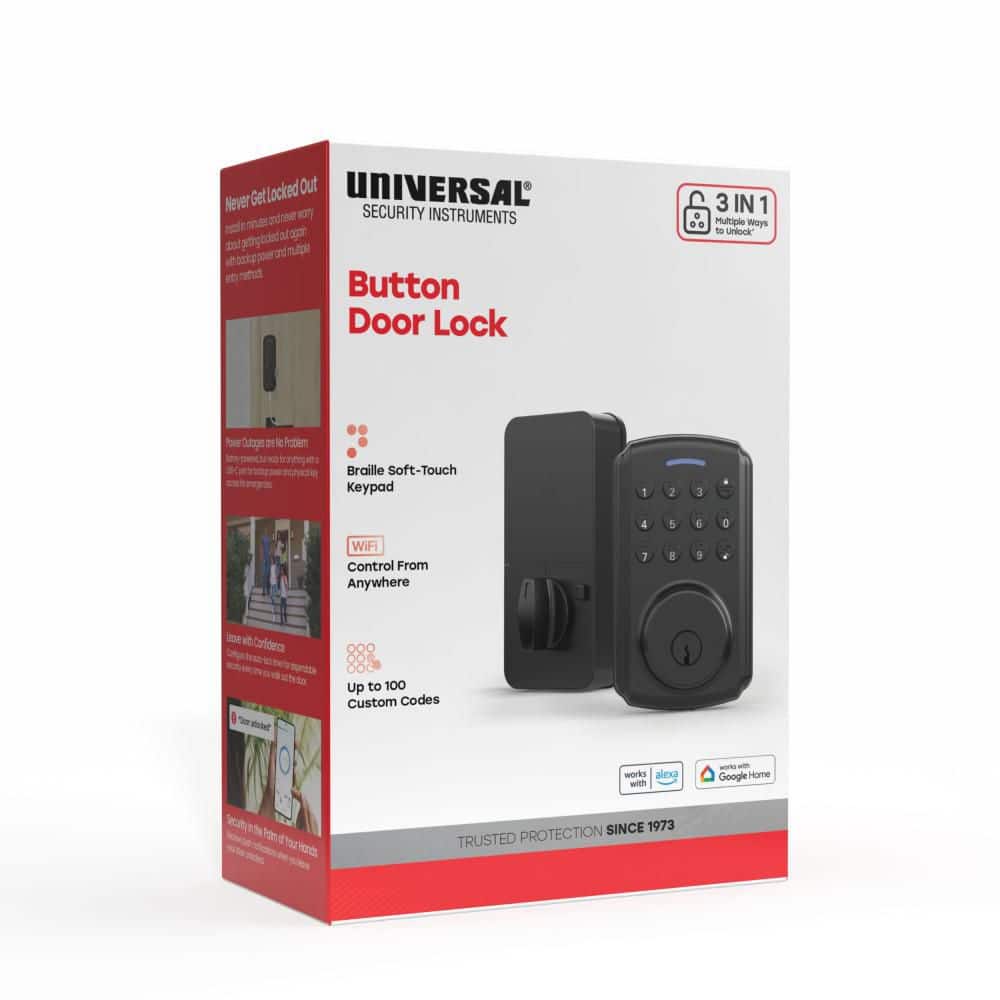 Universal Security Instruments Black Single-Cylinder Smart Thumbturn ...