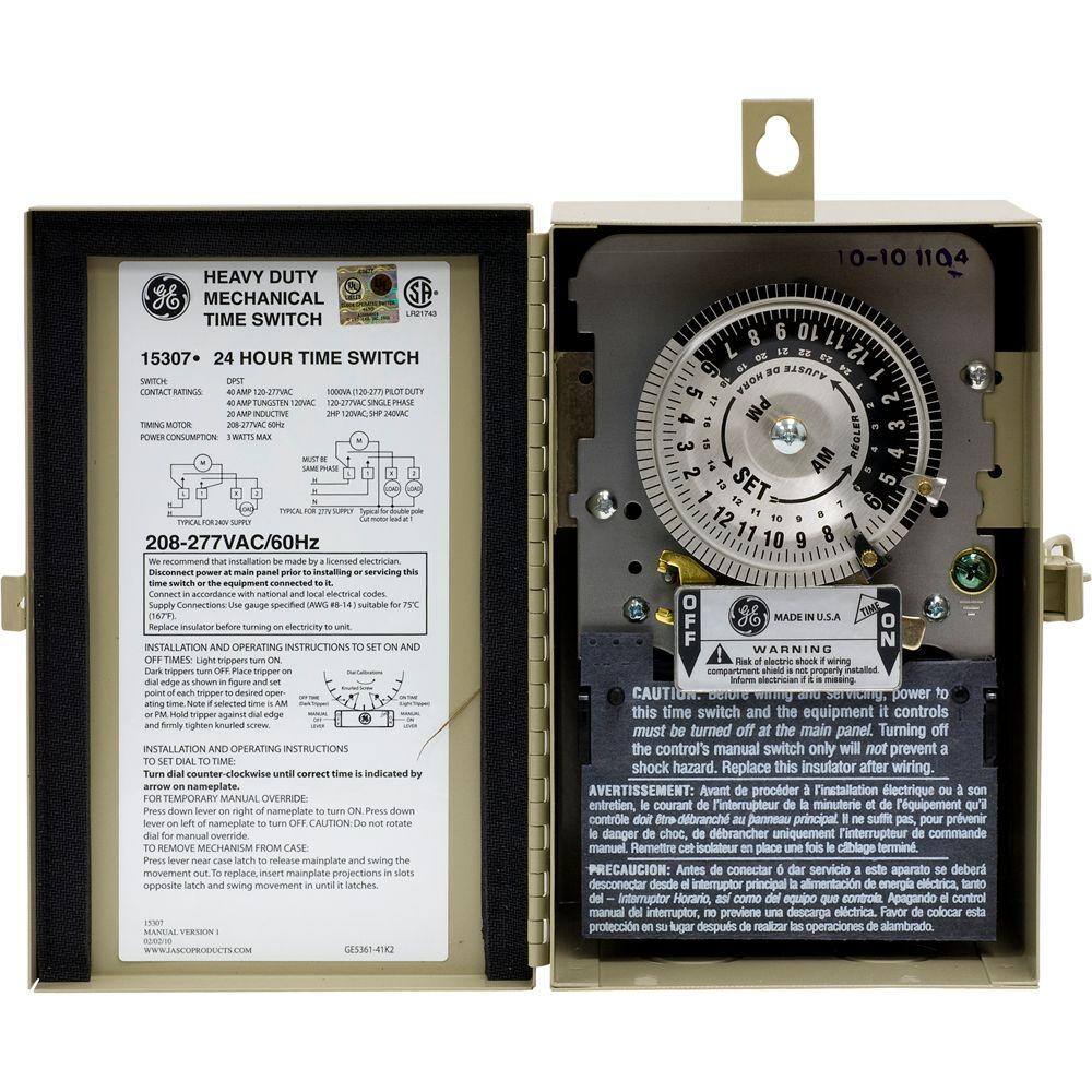 GE 40 Amp Heavy-Duty Metal Box Timer 15307 - The Home Depot