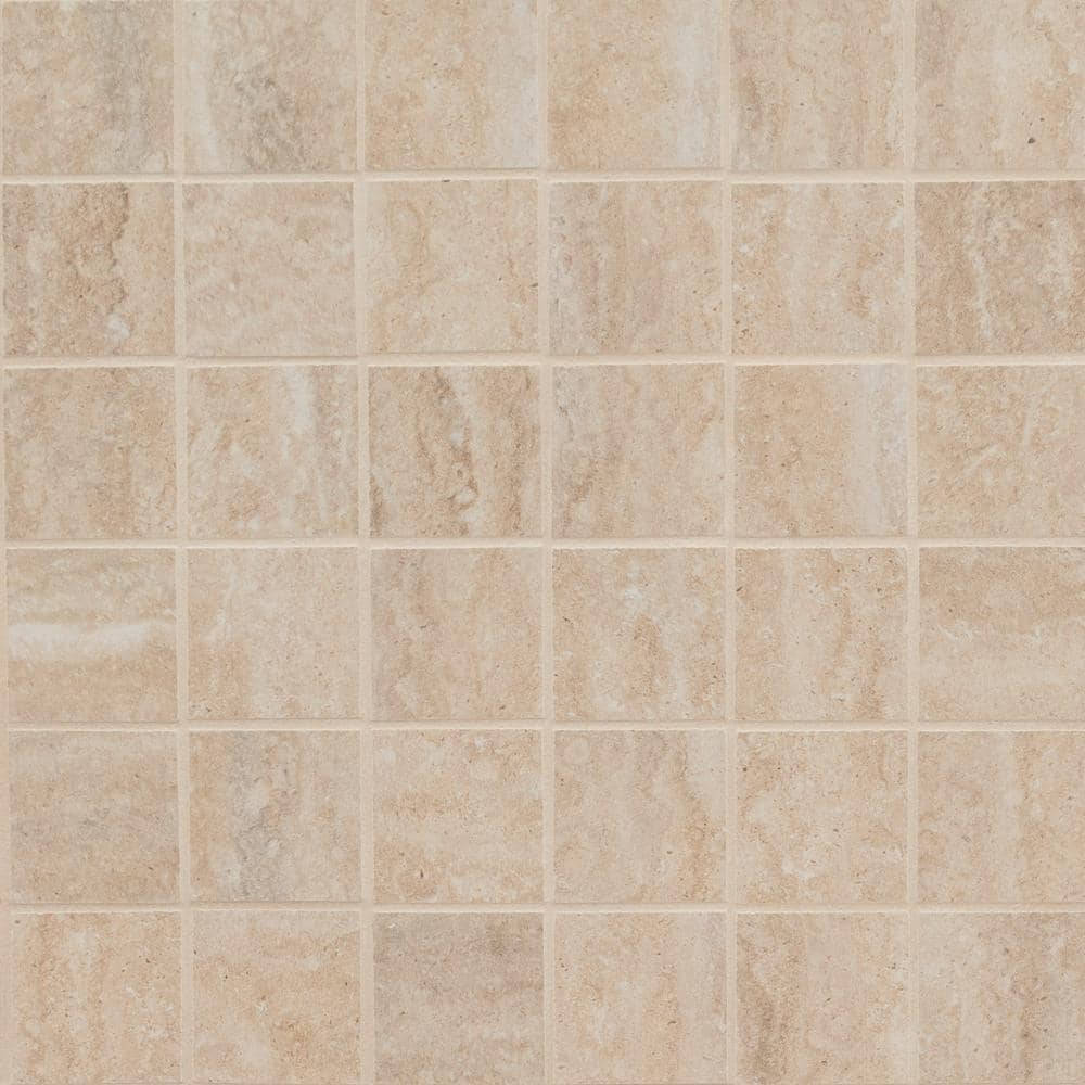 MSI Trevi Sand 2 in. Square 12 in. x 12 in. x 0.31 in. Matte Porcelain ...