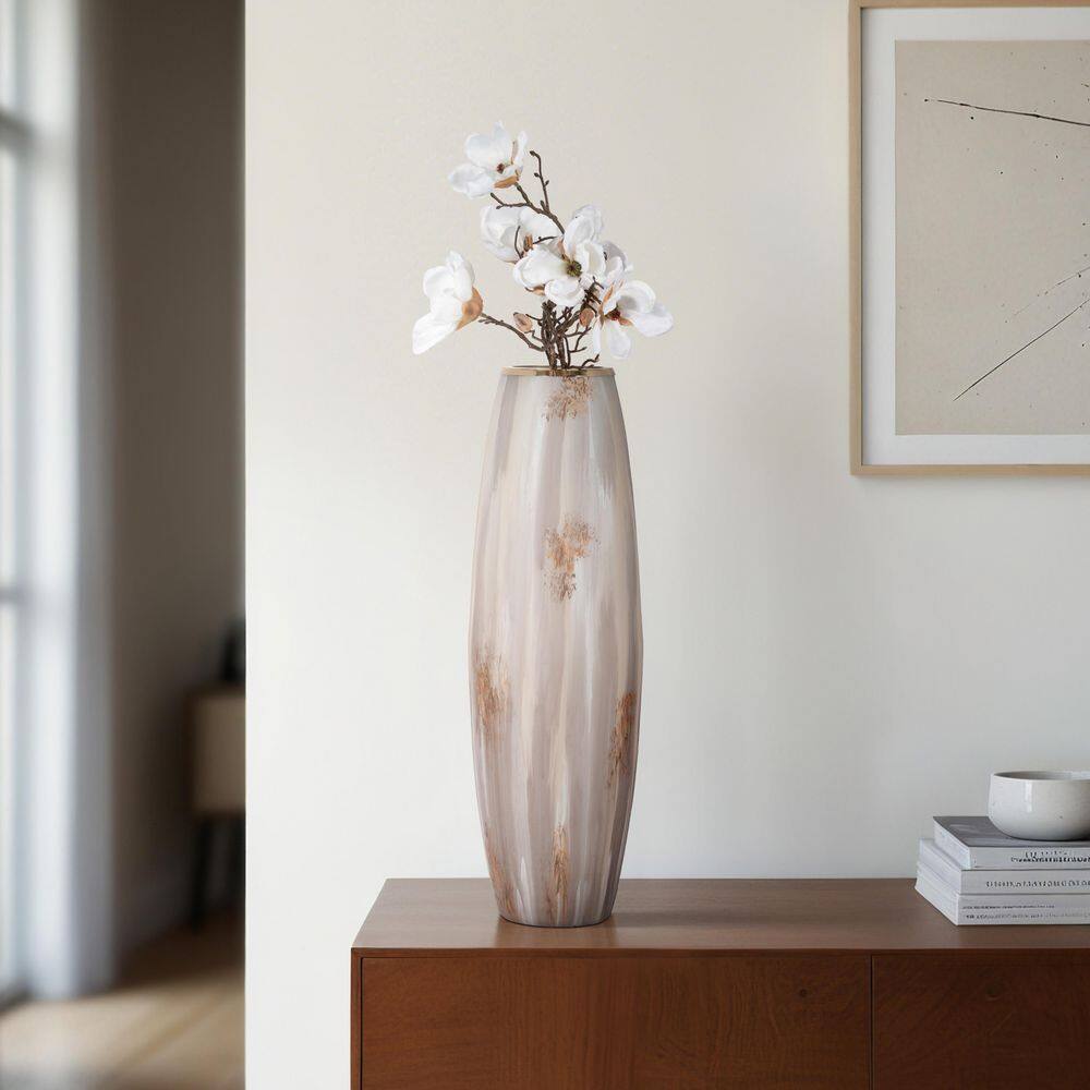 Liv & Skye 31 in. Tan Glass Urn Decorative Vase 20732-03 - The Home Depot