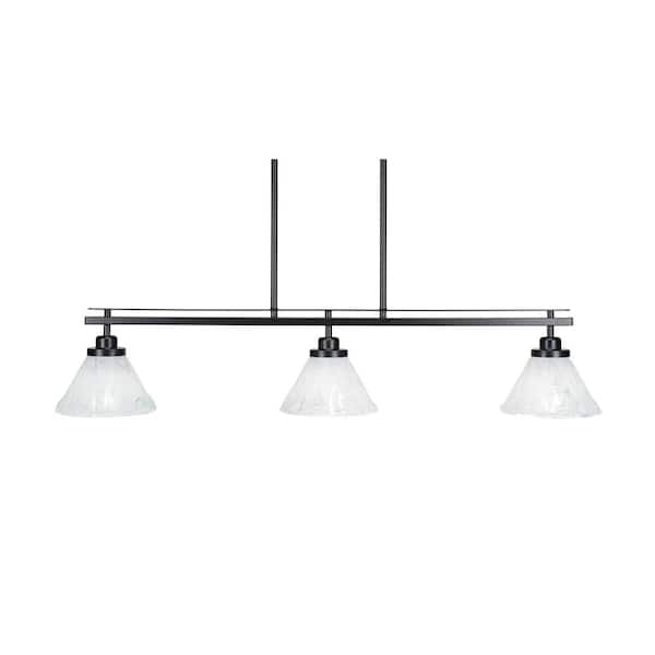 Monroe 3-Light, Matte Black Billiard Light, Any room with 7 in. Italian ...