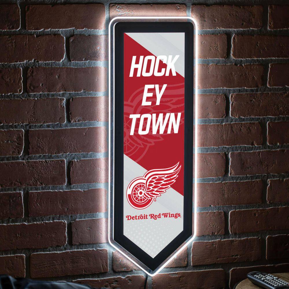 Evergreen Detroit Red Wings Pennant 9 in. x 23 in. Plug-in LED Lighted ...