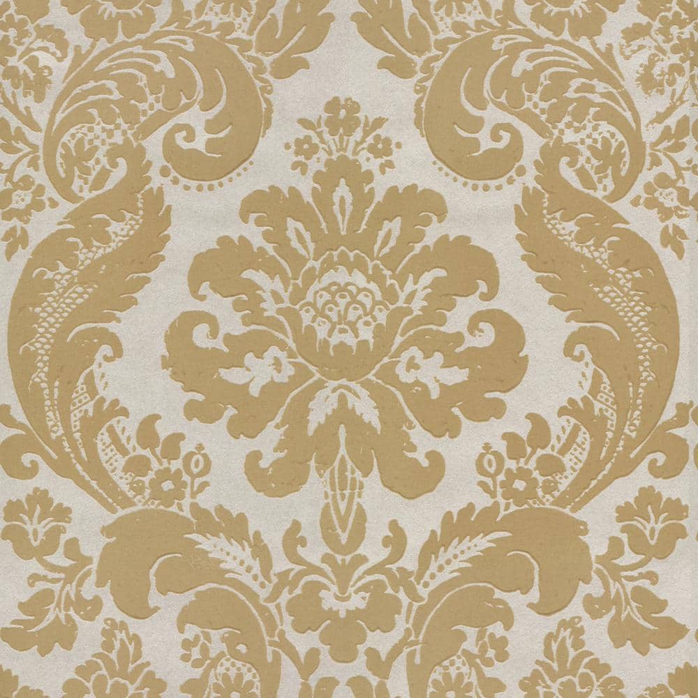 A-Street Prints Shadow Khaki Damask Paper Strippable Roll Wallpaper ...
