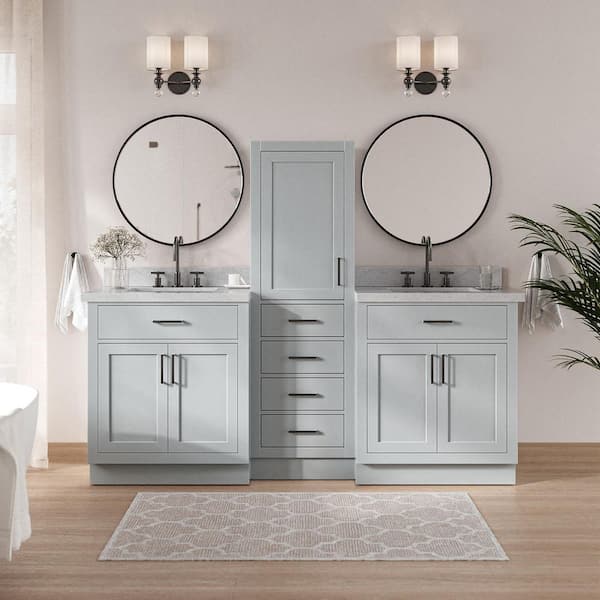 Reviews for ARIEL Hepburn 3-Piece 82 in. Wide Double Sink Bath Vanity ...
