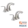 MOEN Darcy 4 in. Centerset 2-Handle Bathroom Faucet in Spot Resist ...