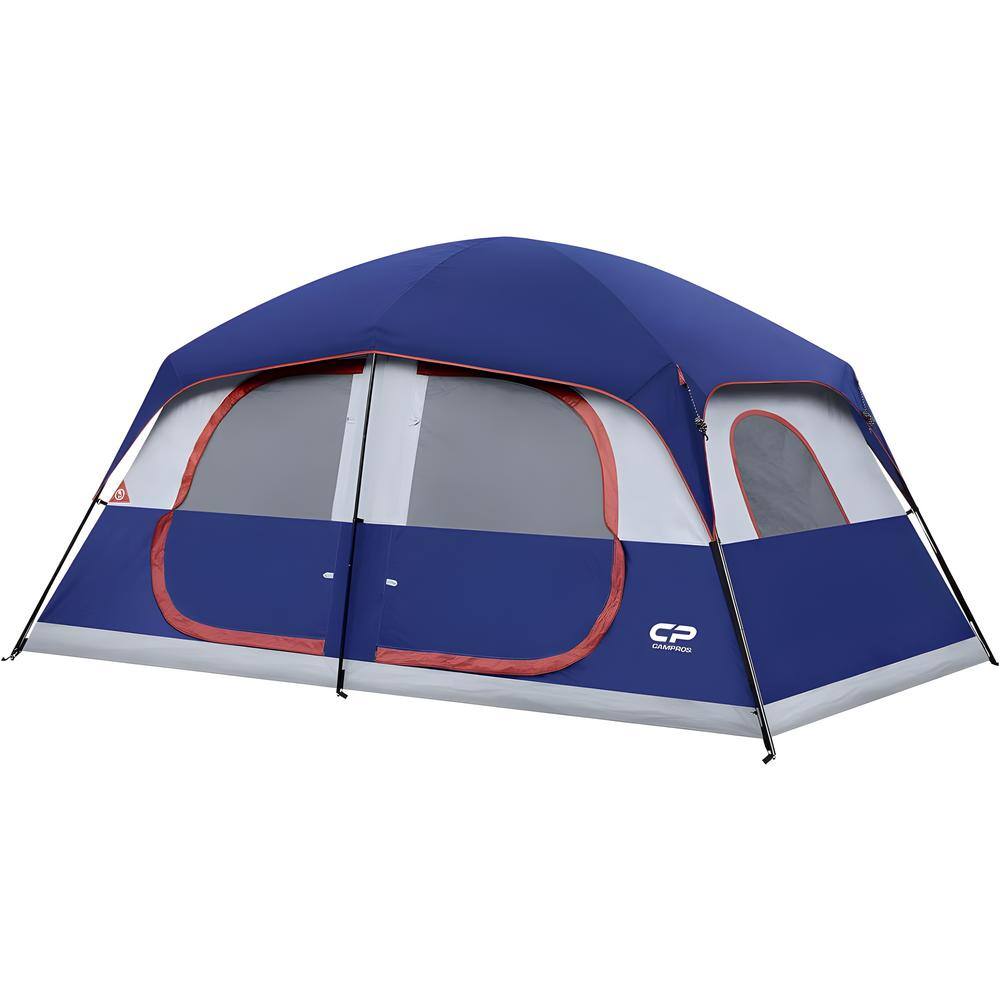 Blue 9 Person Camping Tents, 2 Room Weather Resistant Family Cabin Tent ...