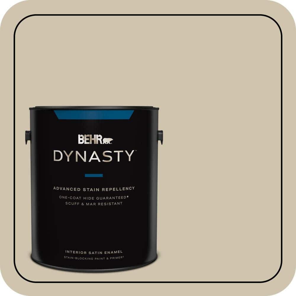 BEHR DYNASTY 1 gal. #HDC-NT-18 Yuma Sand One-Coat Hide Satin Enamel ...