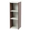 IRIS 34.65 in. Walnut Brown/White Faux Wood 3-shelf Standard Bookcase ...