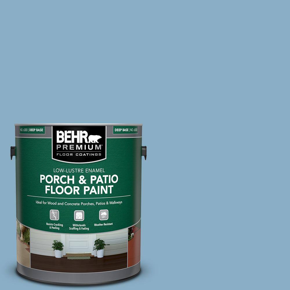 BEHR PREMIUM 1 gal. #S500-4 Chilly Blue Low-Lustre Enamel Interior ...