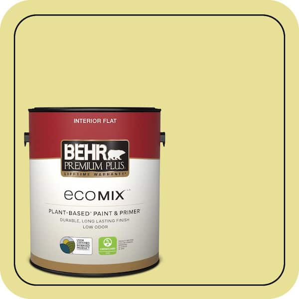 BEHR PREMIUM PLUS 1 gal. #P340-3 Reviving Green Flat EcoMix Plant-Based ...