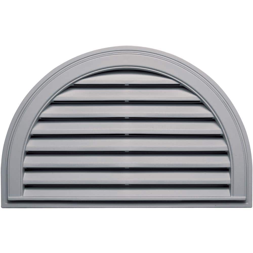 Builders Edge 34.1875 in. x 22.128 in. Half Round Gray Plastic Weather ...