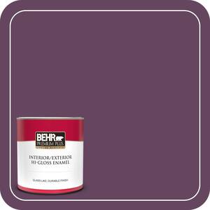 BEHR PREMIUM PLUS 8 oz. #MQ5-35 Plum Rich Satin Enamel Interior ...