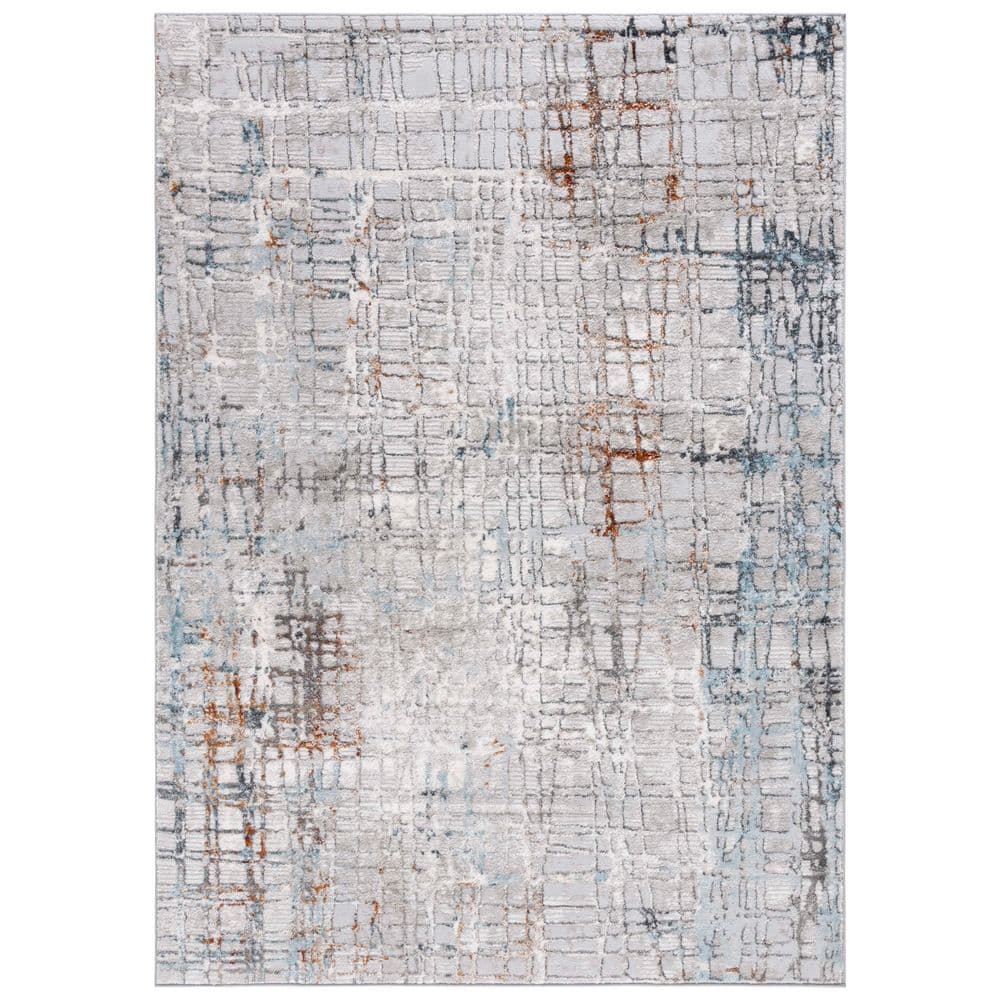 SAFAVIEH Meadow 4 ft. x 6 ft. Gray/Blue Distressed Abstract Area Rug ...