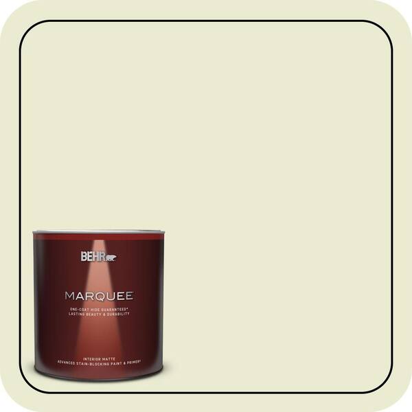 BEHR MARQUEE 1 qt. #410E-2 Celery Ice Matte Interior Paint & Primer ...
