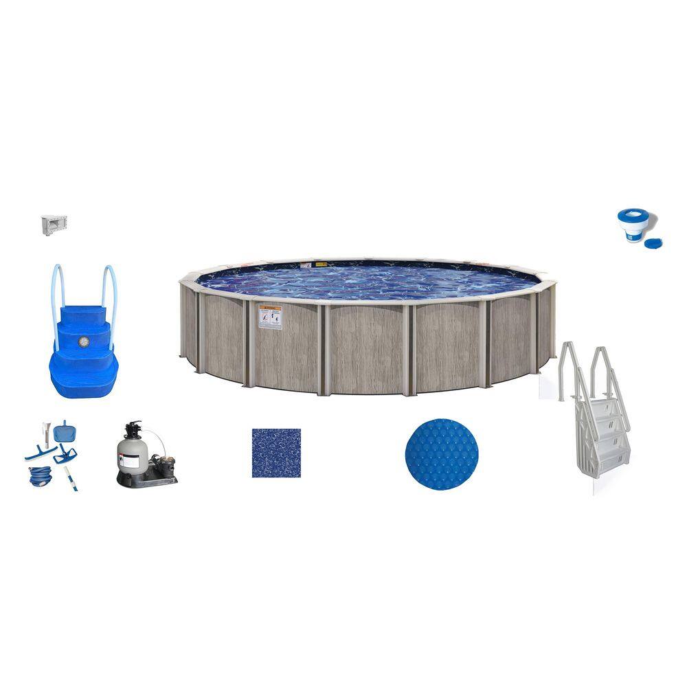 Lomart Industries Aspen Wood 30 ft. Round 54 in. Deep Above Ground ...