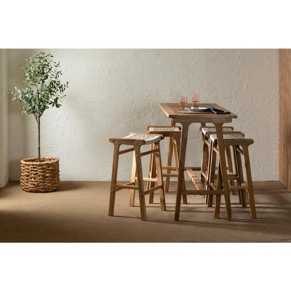 South Shore Agave Bohemian Cream Wood 53.25 in. 4-Legs Dining Table for ...