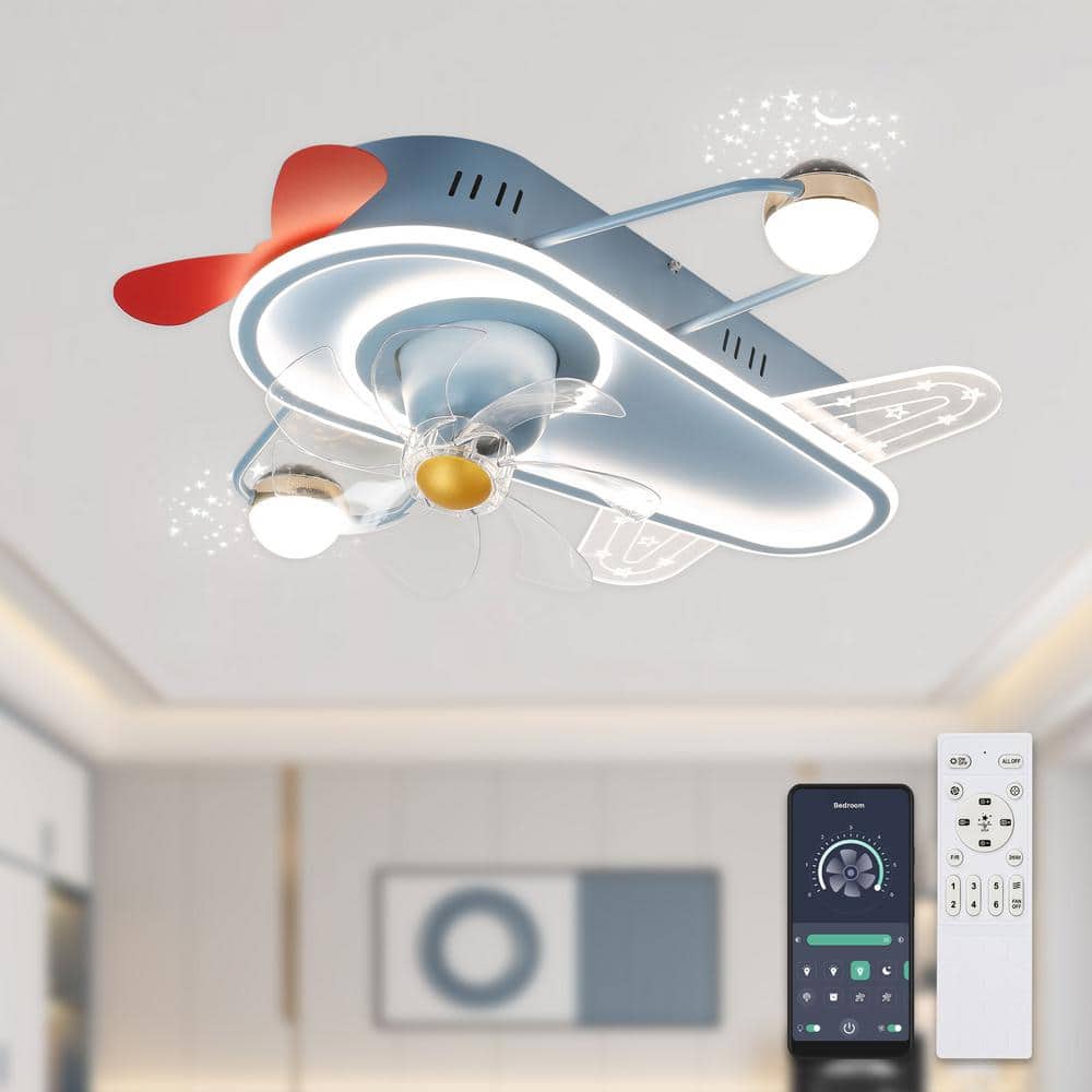 Bella Depot 26 in. Indoor Cartoon Blue Low Profile Ceiling Fan with ...