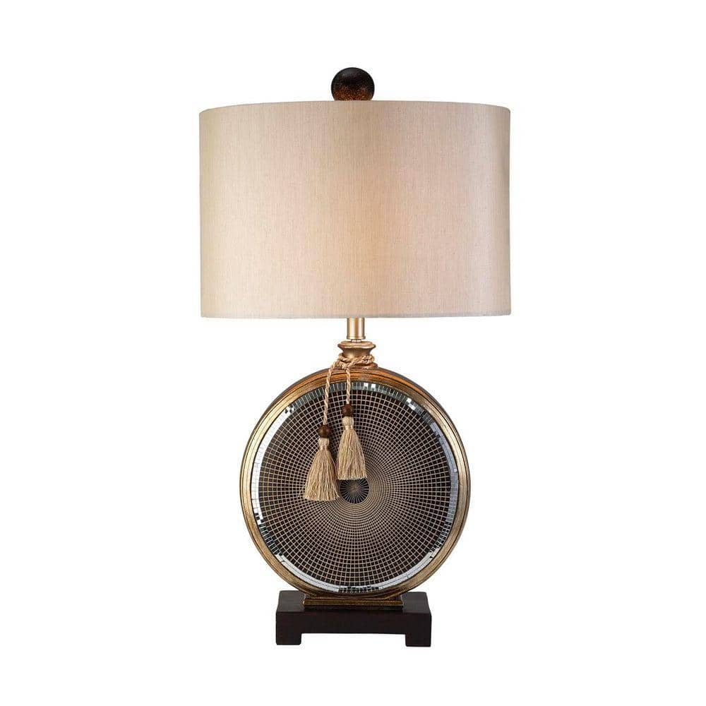 OK LIGHTING 32 in. Antique Brass Mosaic Table Lamp OK-4233T - The Home ...